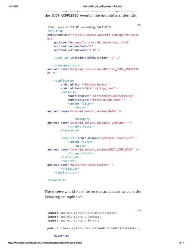 Android broadcast receiver tutorial | PDF