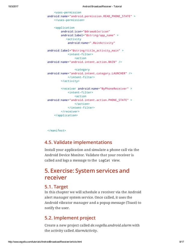 Android broadcast receiver tutorial | PDF