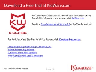 Setting up your Android Tablet - KioWare Android Configuration Part II ...