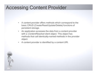 Android content provider | PPT
