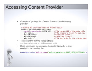Android content provider | PPT