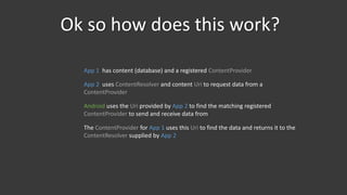 Android content providers | PPTX | Web Development | Internet