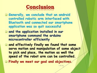 Android controlled 5 dof robotic arm | PPT