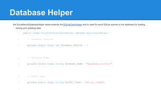 Android Database Tutorial | PPT