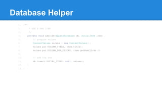 Android Database Tutorial | PPT