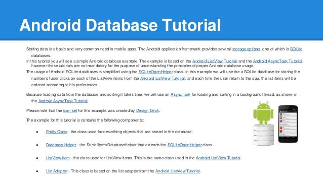 Android Database Tutorial