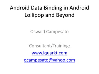 Android Data Binding | PPTX | Operating Systems | Computer Software and Applications