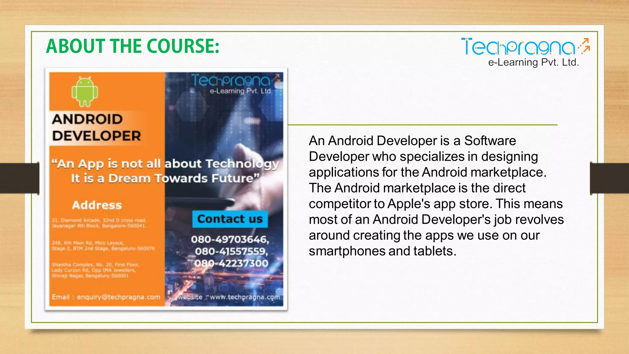 Android developer presentation | PPT