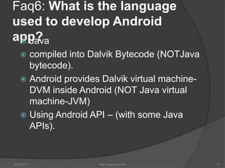 Android development beginners faq | PPT