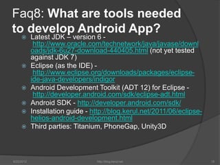 Android development beginners faq | PPT