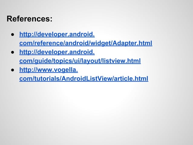 Android development - ListView & Adapter | PPT