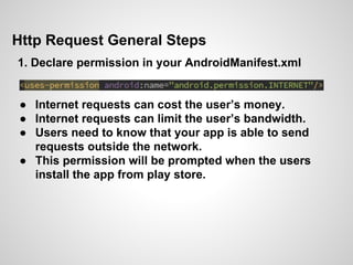 Android development - Network Requests | PDF | Internet | Computing