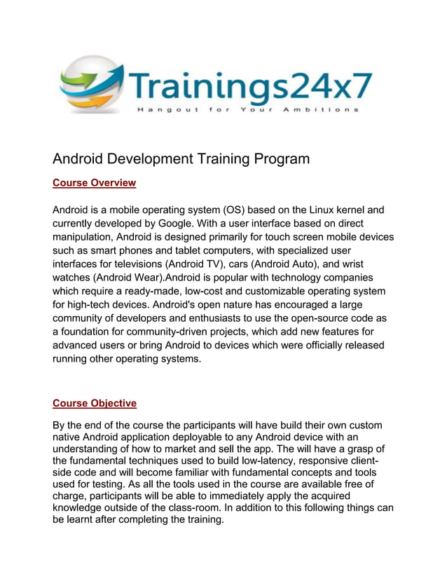 Android development training program | PDF