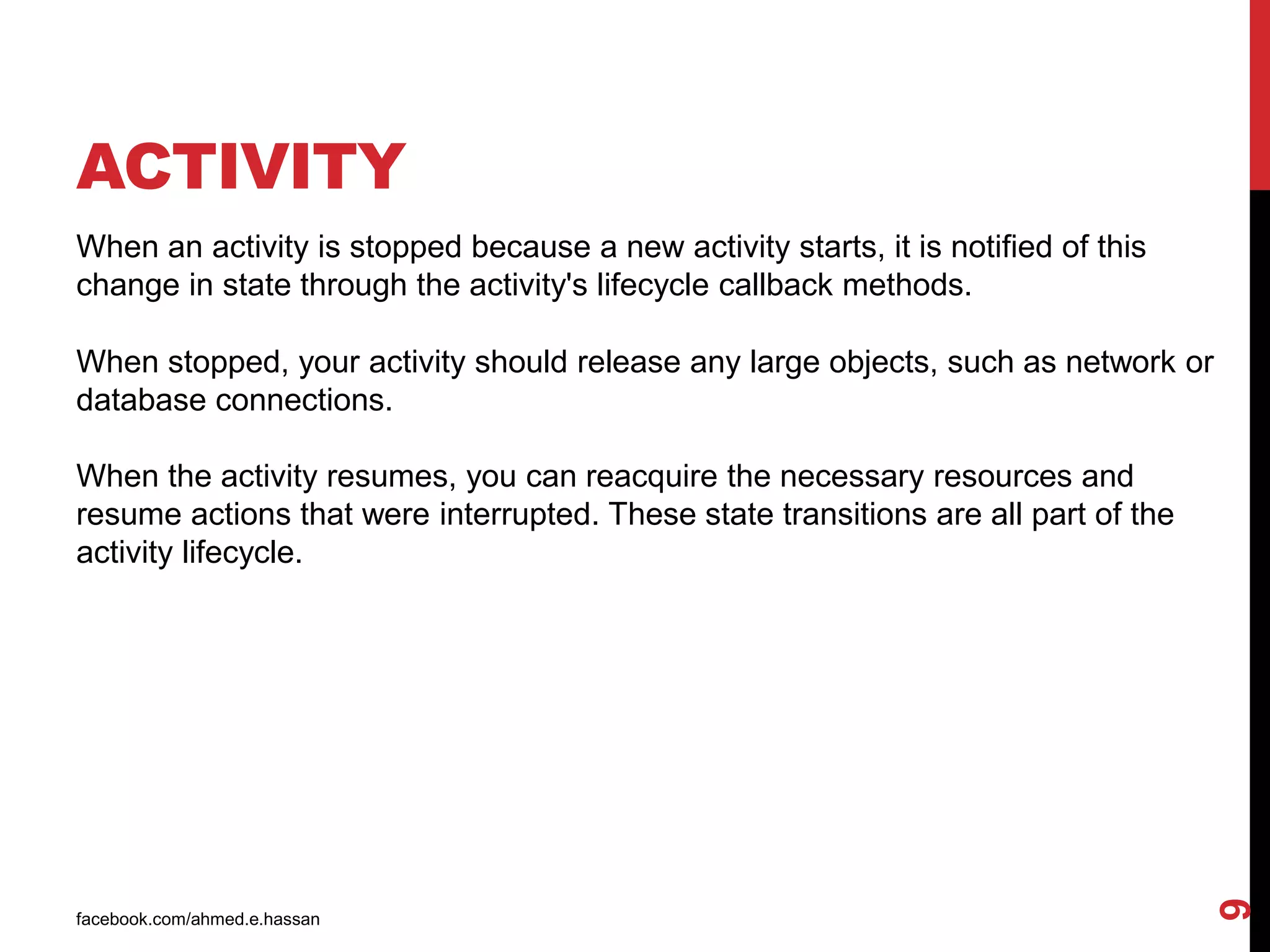 Android development session 2 - intent and activity | PPT