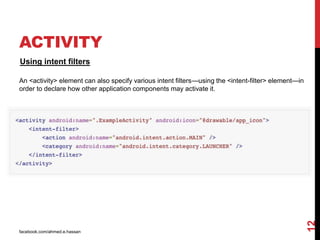 Android development session 2 - intent and activity | PPT