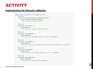 Android development session 2 - intent and activity | PPT