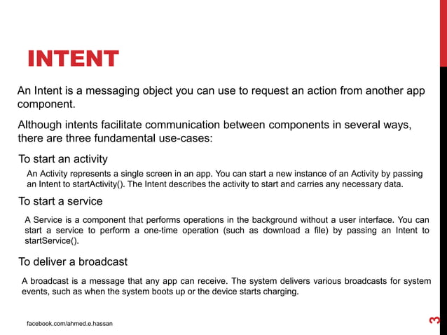 Android development session 2 - intent and activity | PPT