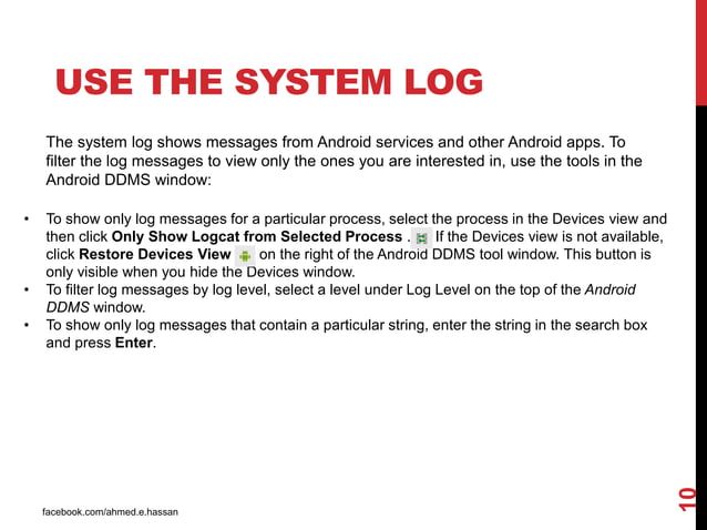 Android development session 5 - Debug android studio | PPT