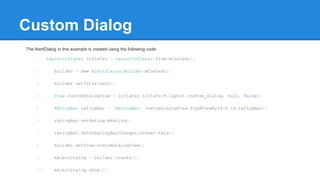 Android Dialogs Tutorial | PPTX