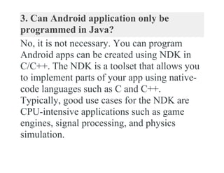 Android developer interview questions with answers pdf | PPT