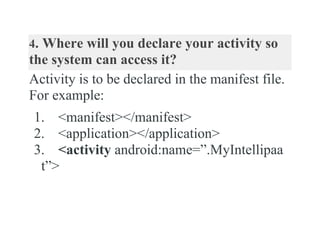 Android developer interview questions with answers pdf | PPT