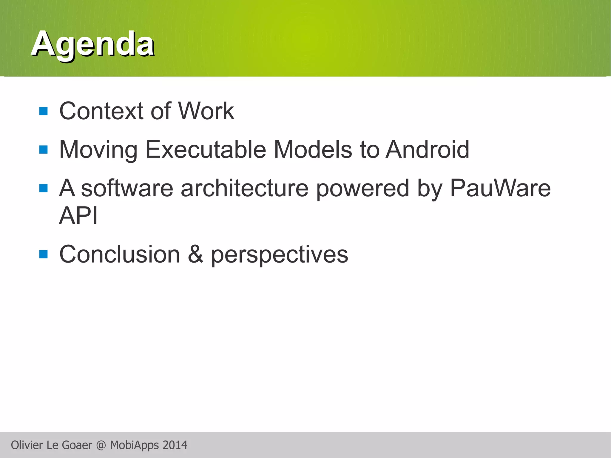 Android Executable Modeling Beyond Android Programming Ppt