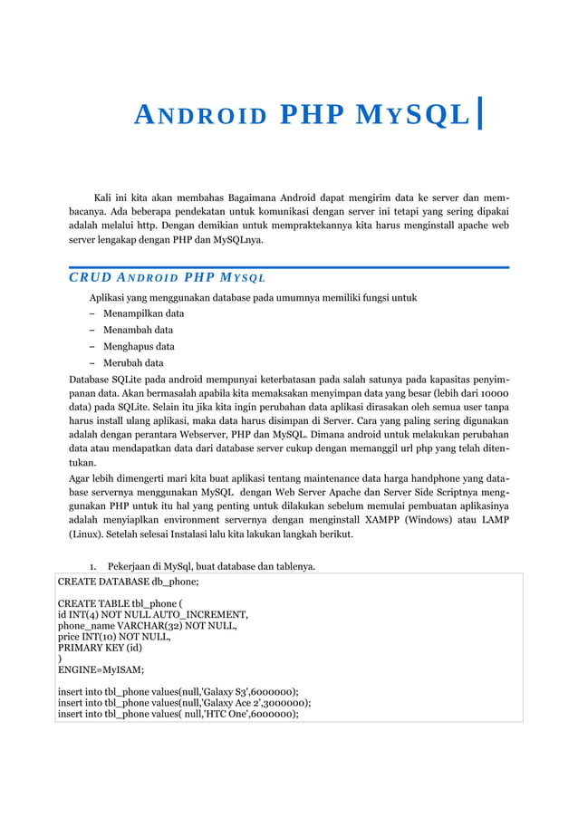Android Fast Track CRUD Android PHP MySql | PDF Android Fast Track CRUD Android PHP MySql | PDF