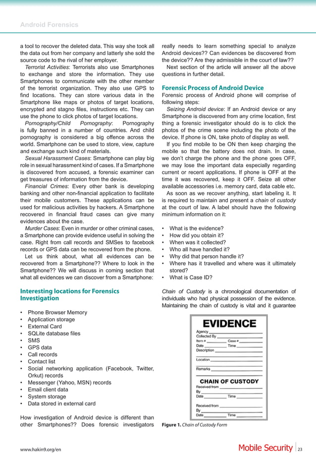 Android forensics | PDF | Operating Systems | Computer Software and Applications