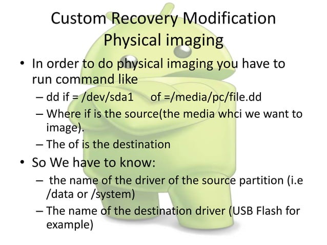 Android forensics an Custom Recovery Image | PPTX | Operating Systems | Computer Software and ...