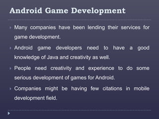 Android game development | PPTX