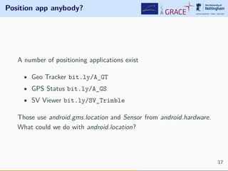 Android GNSS in Nutshell | PDF | Operating Systems | Computer Software and Applications