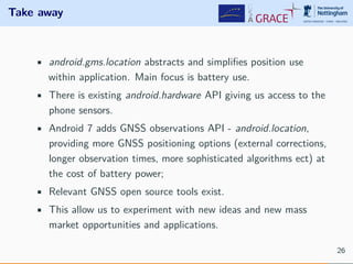 Android GNSS in Nutshell | PDF | Operating Systems | Computer Software and Applications
