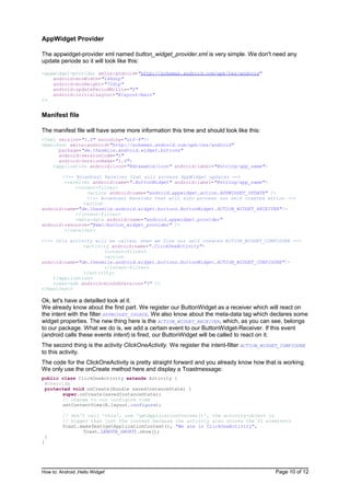 Android how to hellowidget | PDF