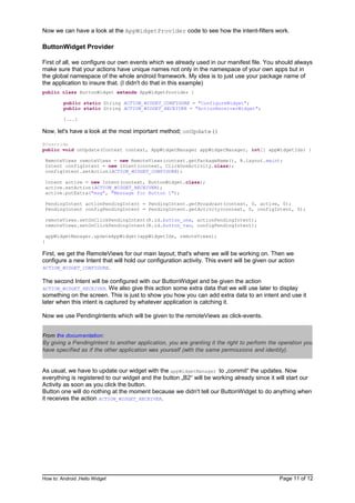 Android how to hellowidget | PDF