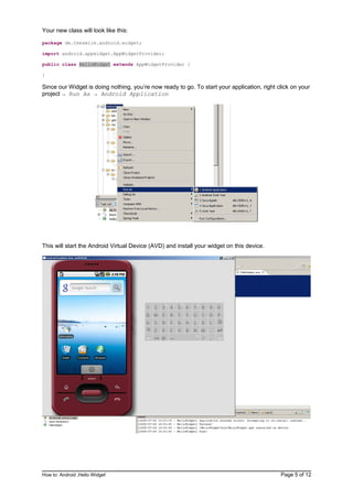 Android how to hellowidget | PDF