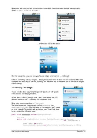 Android how to hellowidget | PDF