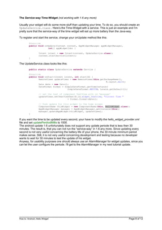 Android how to hellowidget | PDF