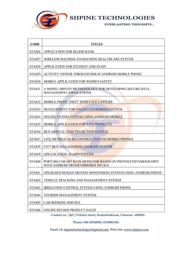 Android ieee project titles 2015 2016 | PDF