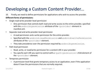 Android Insights - 3 [Content Providers] | PPTX