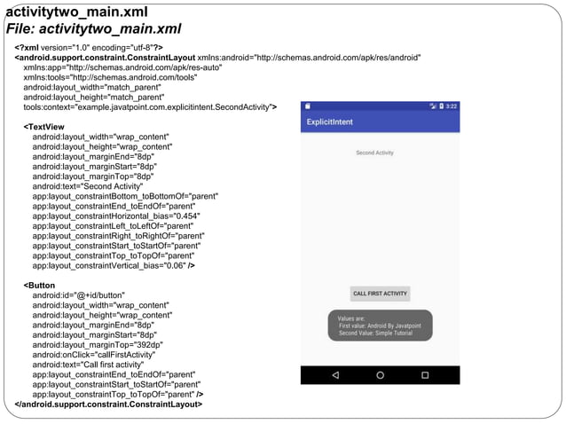 Android Intent.pptx | Operating Systems | Computer Software and Applications