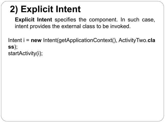 Android Intent.pptx | Operating Systems | Computer Software and Applications