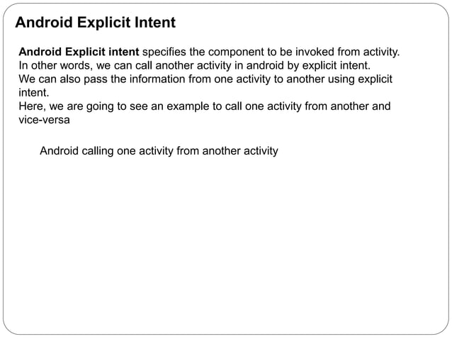 Android Intent.pptx | Operating Systems | Computer Software and Applications