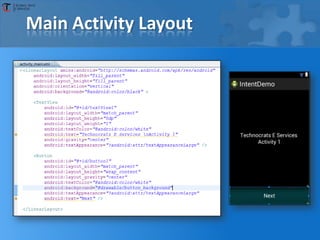 Android Intent Tutorial 2 | PPTX | Operating Systems | Computer Software and Applications