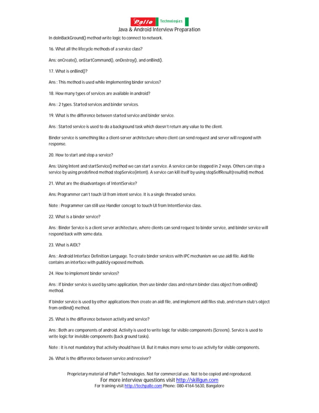 Android interview questions | PDF