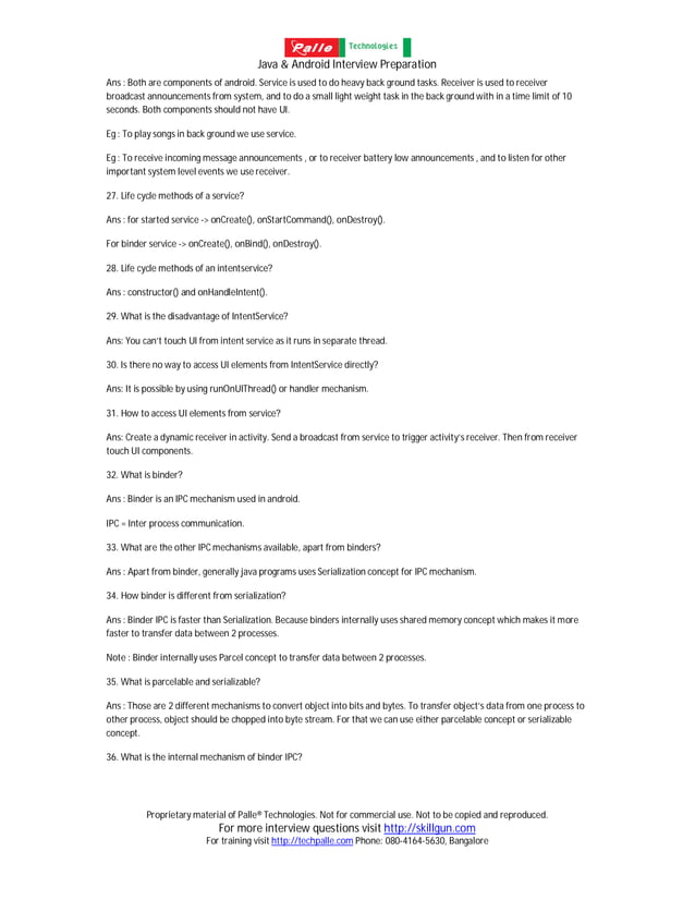 Android interview questions | PDF
