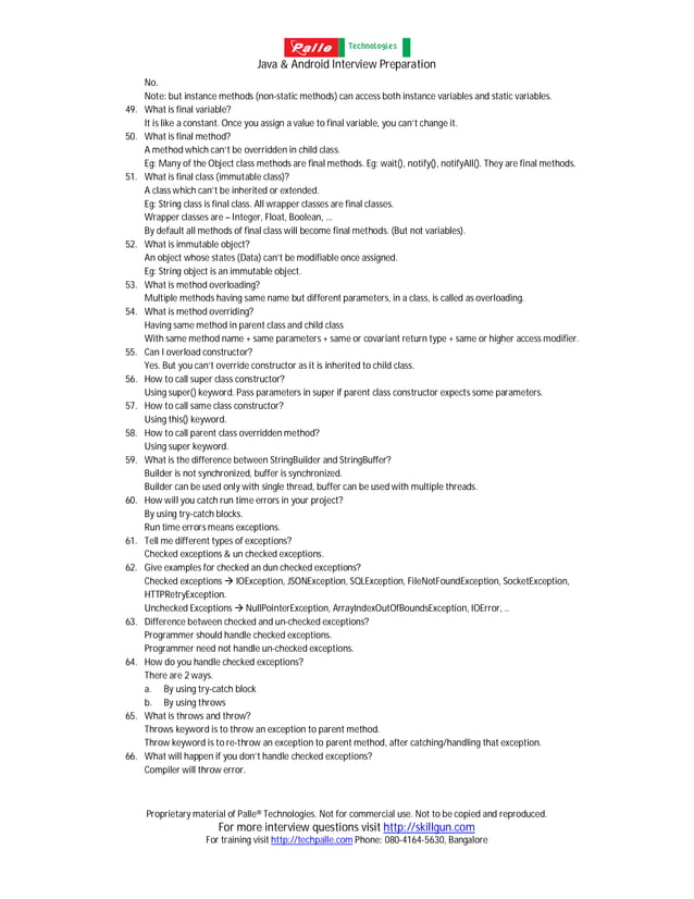 Android interview questions | PDF