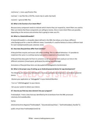 Android interview questions and answers | PDF