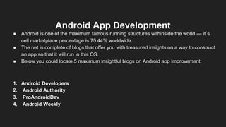 Android, IOS and Mobile App Development in India.pptx