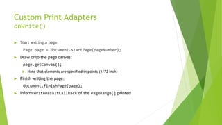 Android Kit Kat - Printing Framework | PPTX