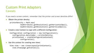 Android Kit Kat - Printing Framework | PPTX